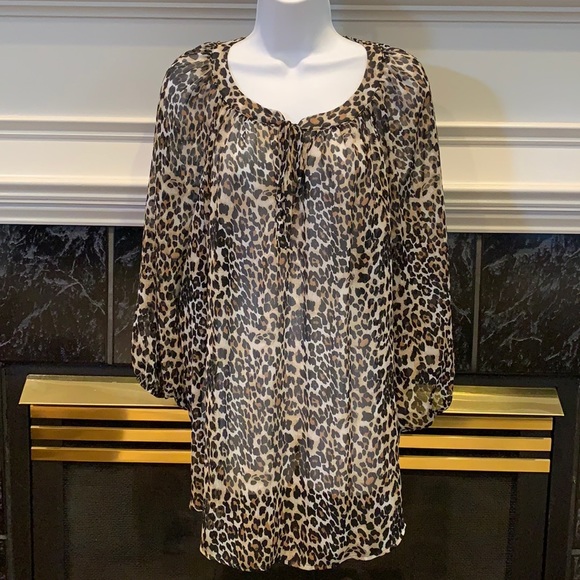 I.N. Studio | Tops | In Studio Sheer Leopard Print Blouse | Poshmark